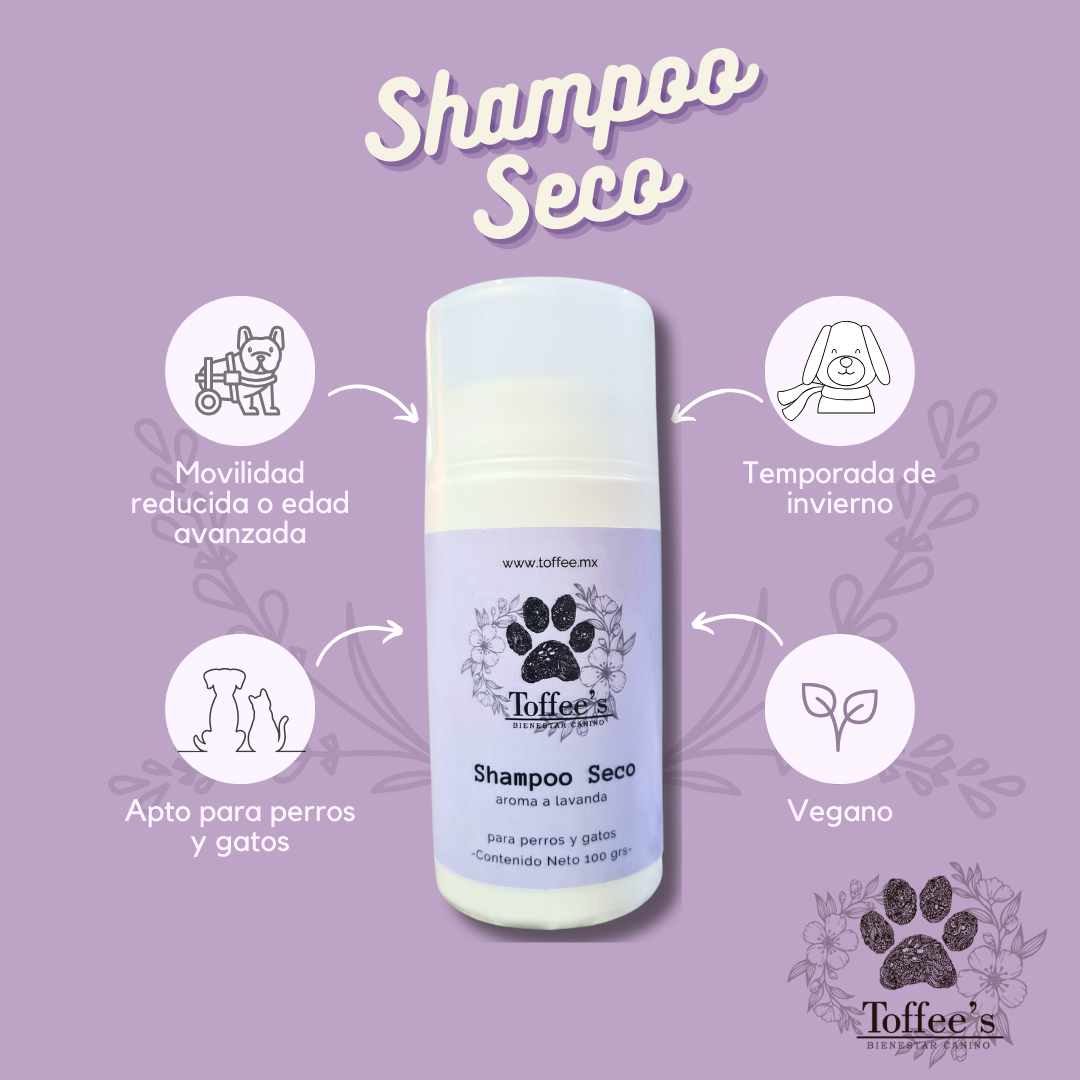 Shampoo Seco 100 grs – Toffees. Bienestar Canino